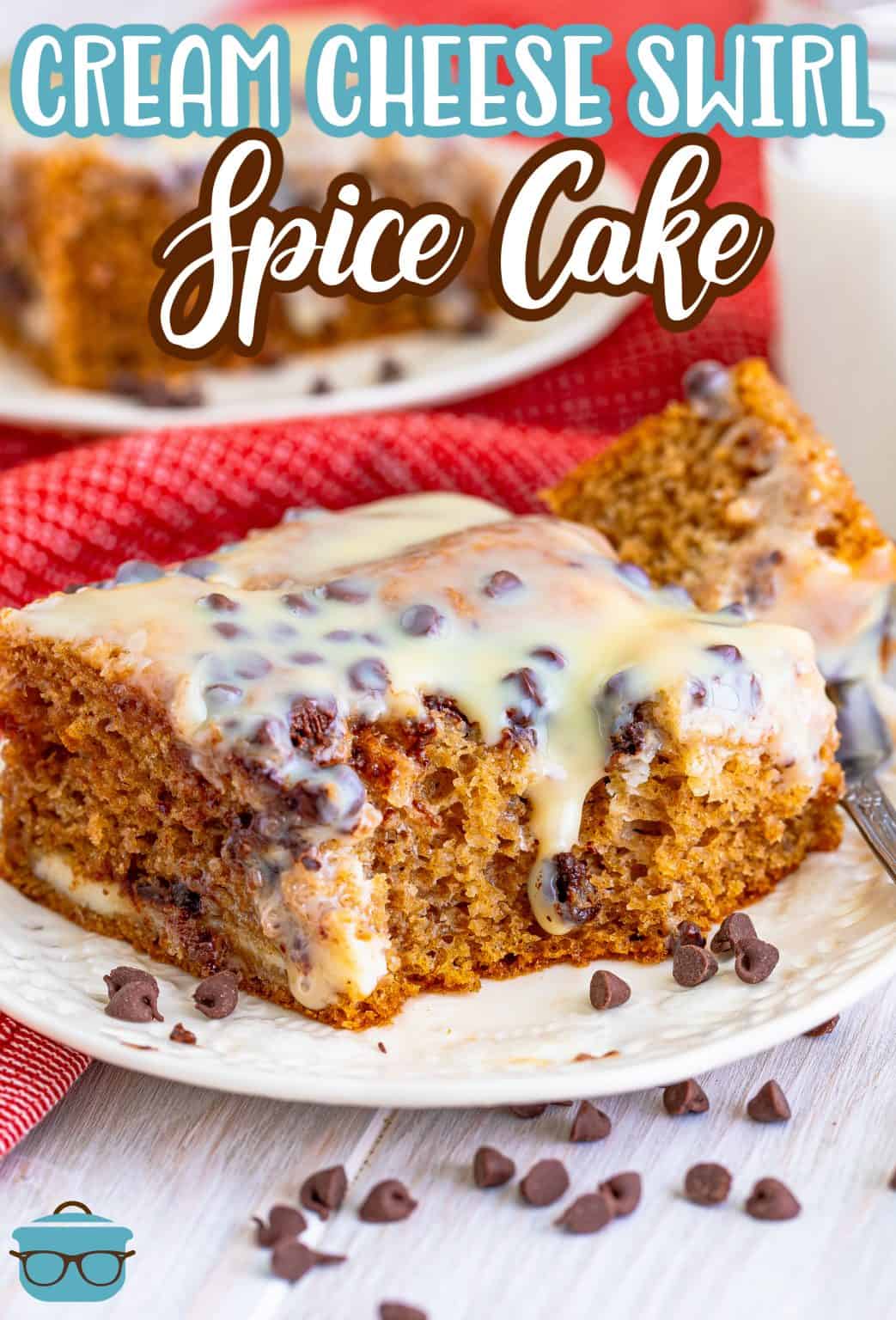 Chocolate Chip Cream Cheese Spice Cake - The Country Cook