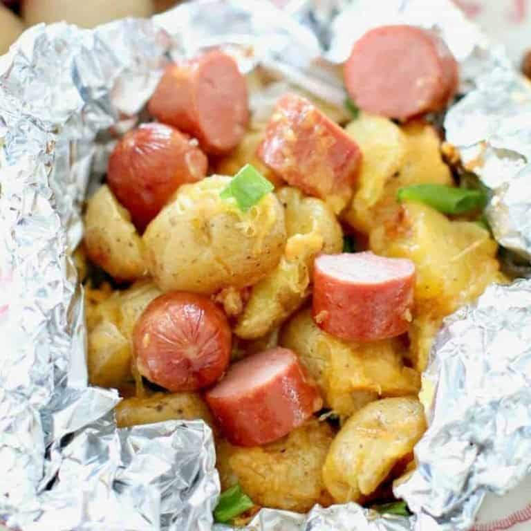 Grilled Hot Dog and Potato Packets - The Country Cook