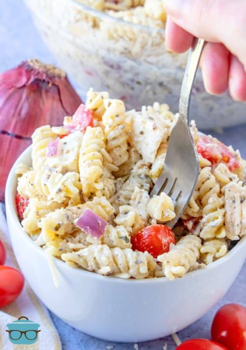 Caesar Basil Pasta Salad - The Country Cook