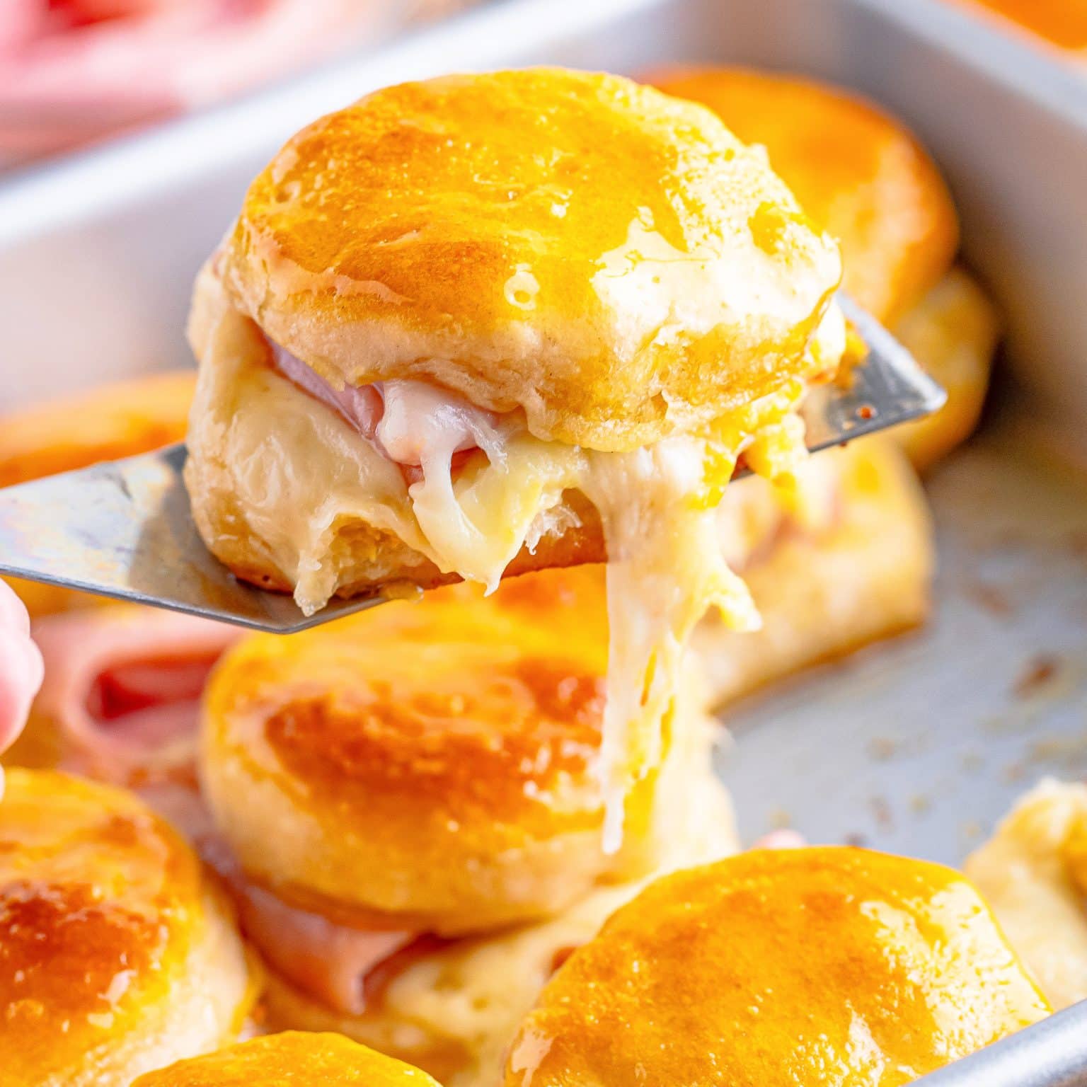 Warm Honey Ham Biscuits - The Country Cook