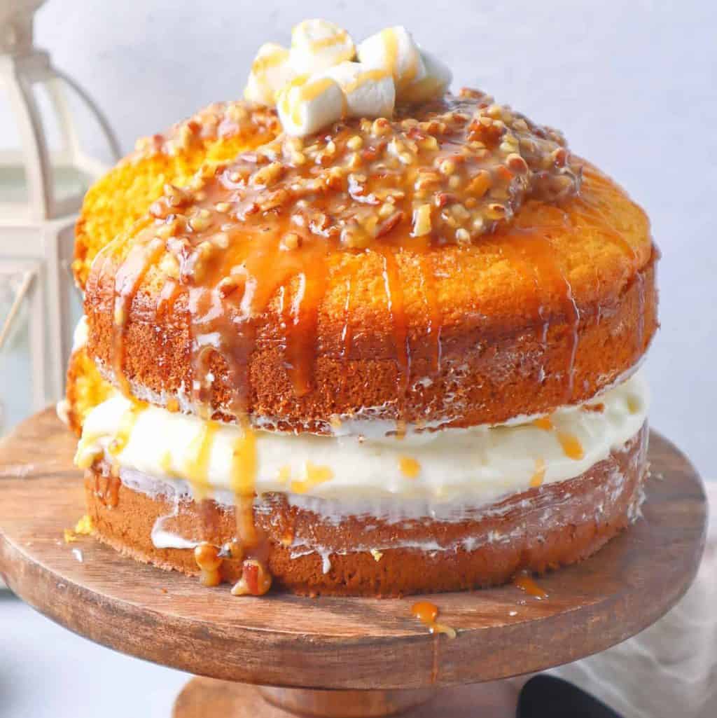 Easy Layered Sweet Potato Cake - The Country Cook