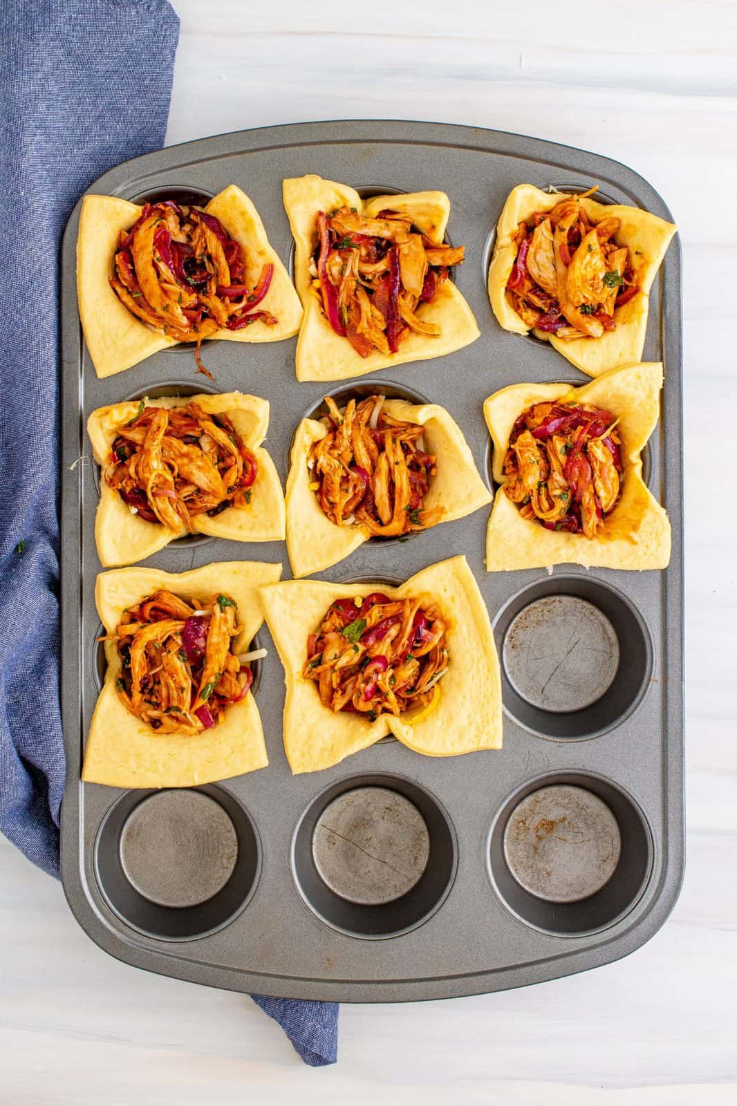 BBQ Chicken Pizza Cups - The Country Cook
