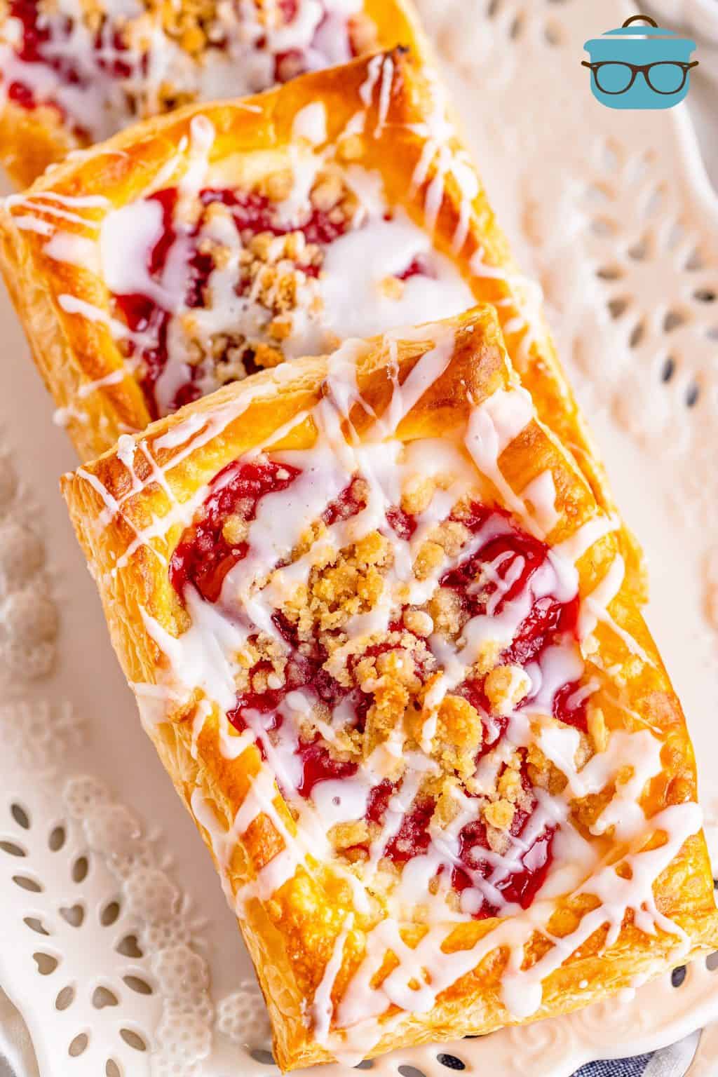 Cherry Crumble Danishes - The Country Cook