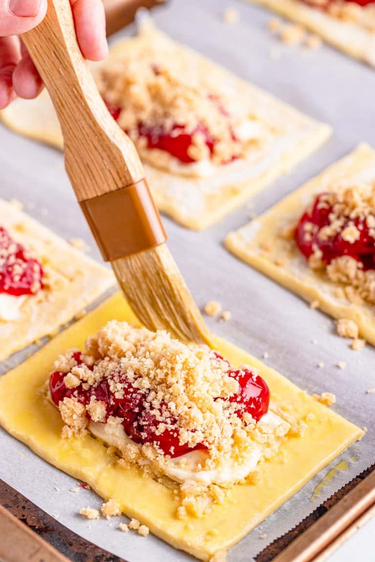 Cherry Crumble Danishes - The Country Cook