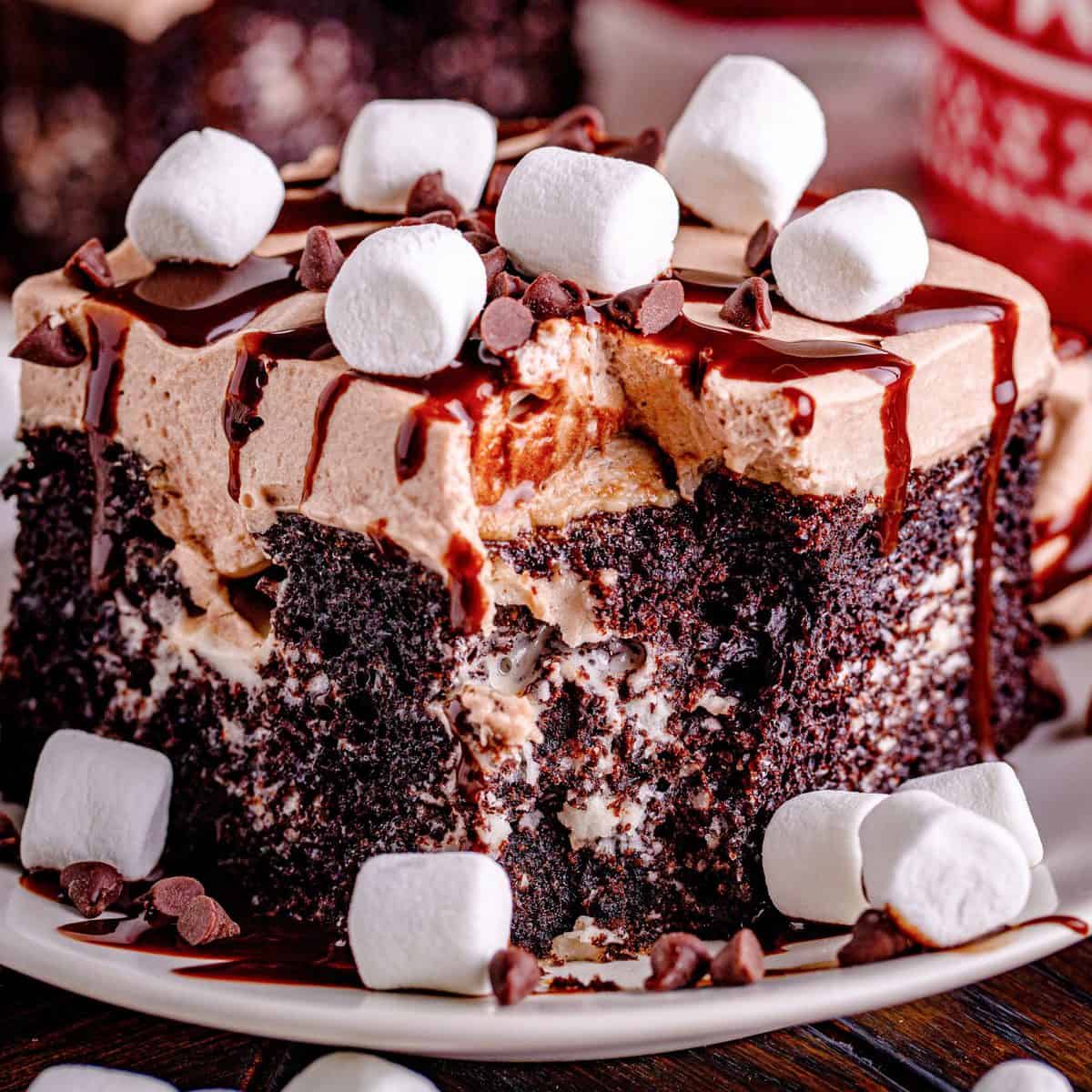 Hot Chocolate Poke Cake - The Country Cook