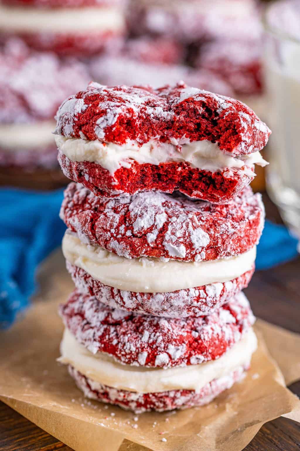 Red Velvet Sandwich Cookies - The Country Cook