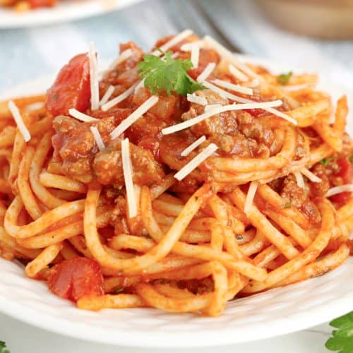 School Cafeteria Spaghetti - The Country Cook