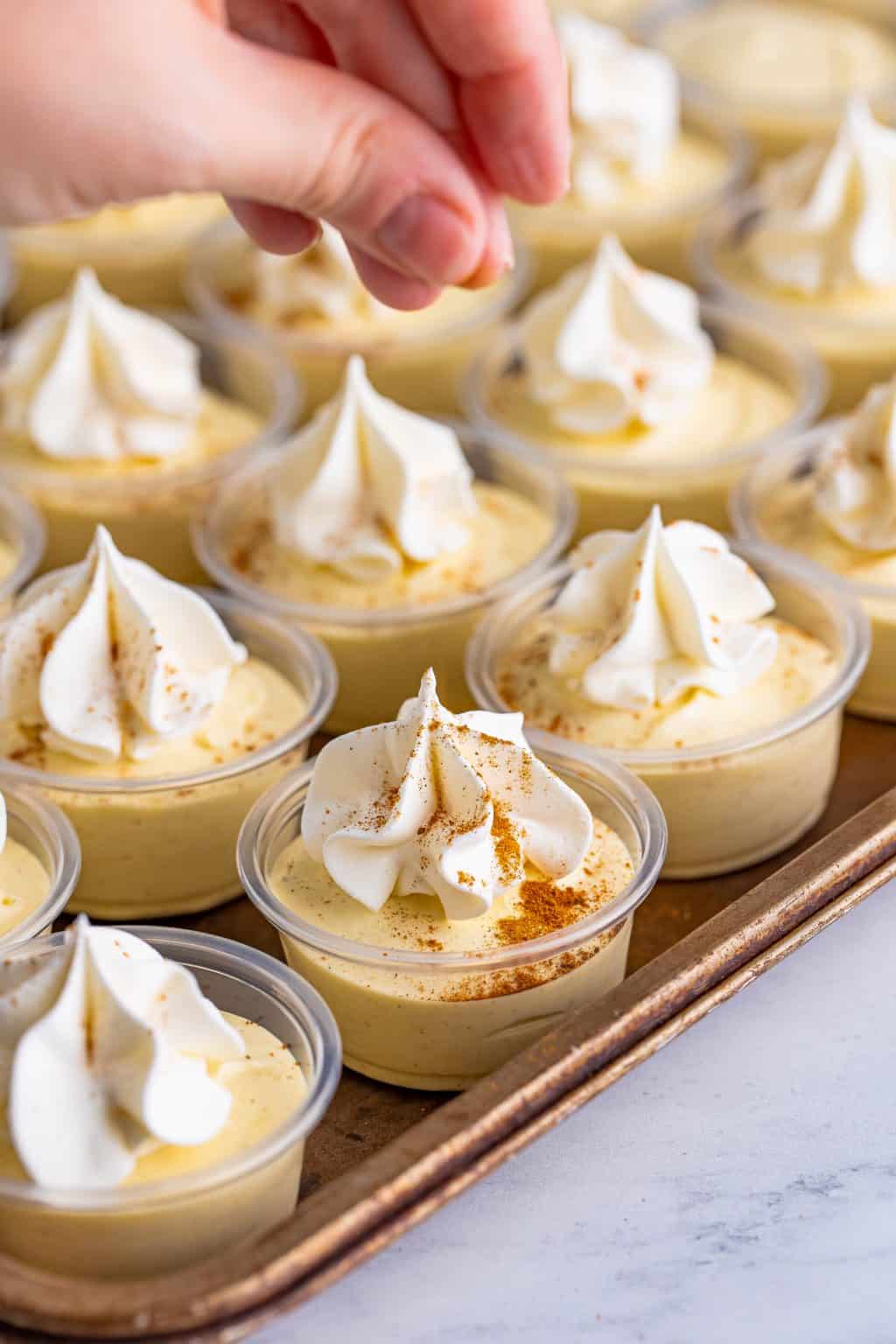 Egg Nog Pudding Shots - The Country Cook