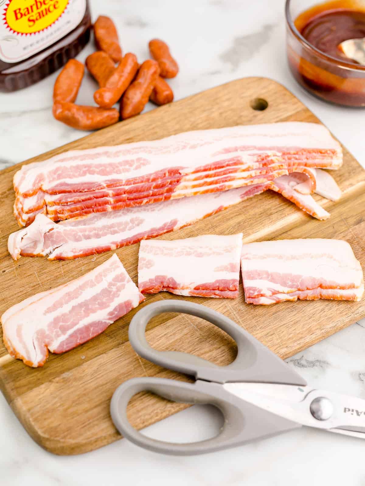 Air Fryer Bacon Wrapped Lit'l Smokies - The Country Cook
