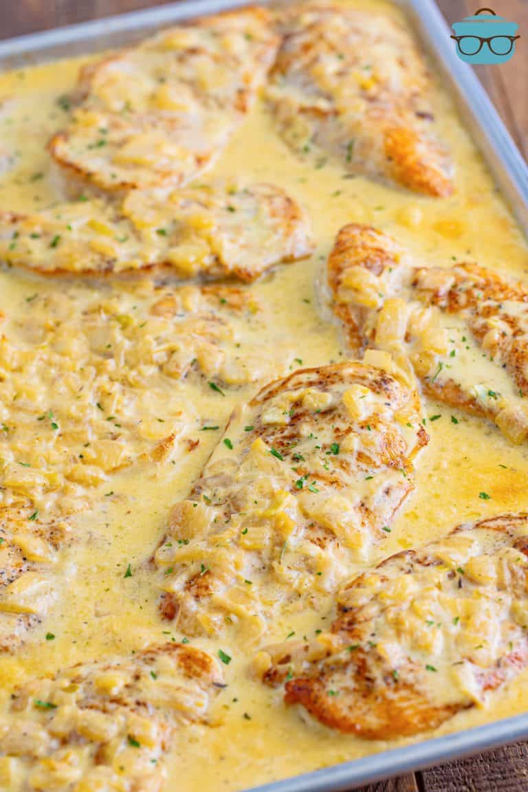 Sheet Pan Creamy Garlic Chicken - The Country Cook