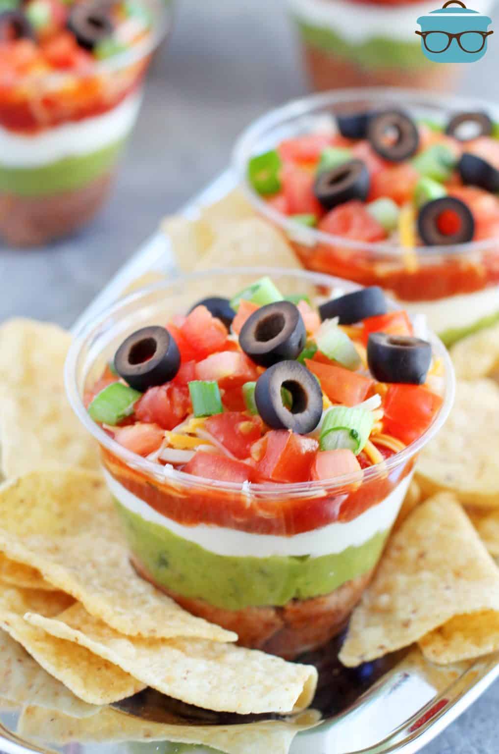 7 Layer Dip Cups - The Country Cook