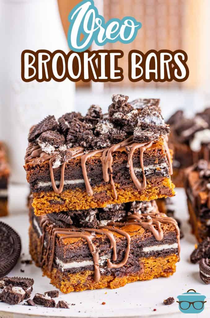 Oreo Brookie Bars - The Country Cook