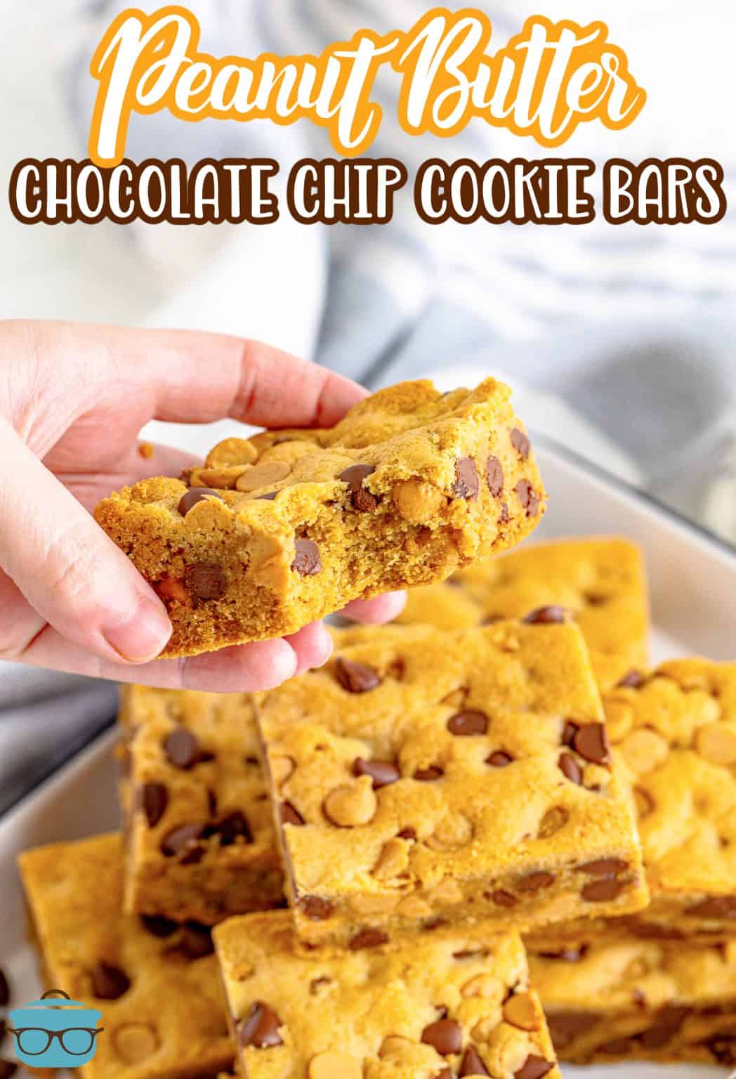 Peanut Butter Chocolate Chip Cookie Bars - The Country Cook