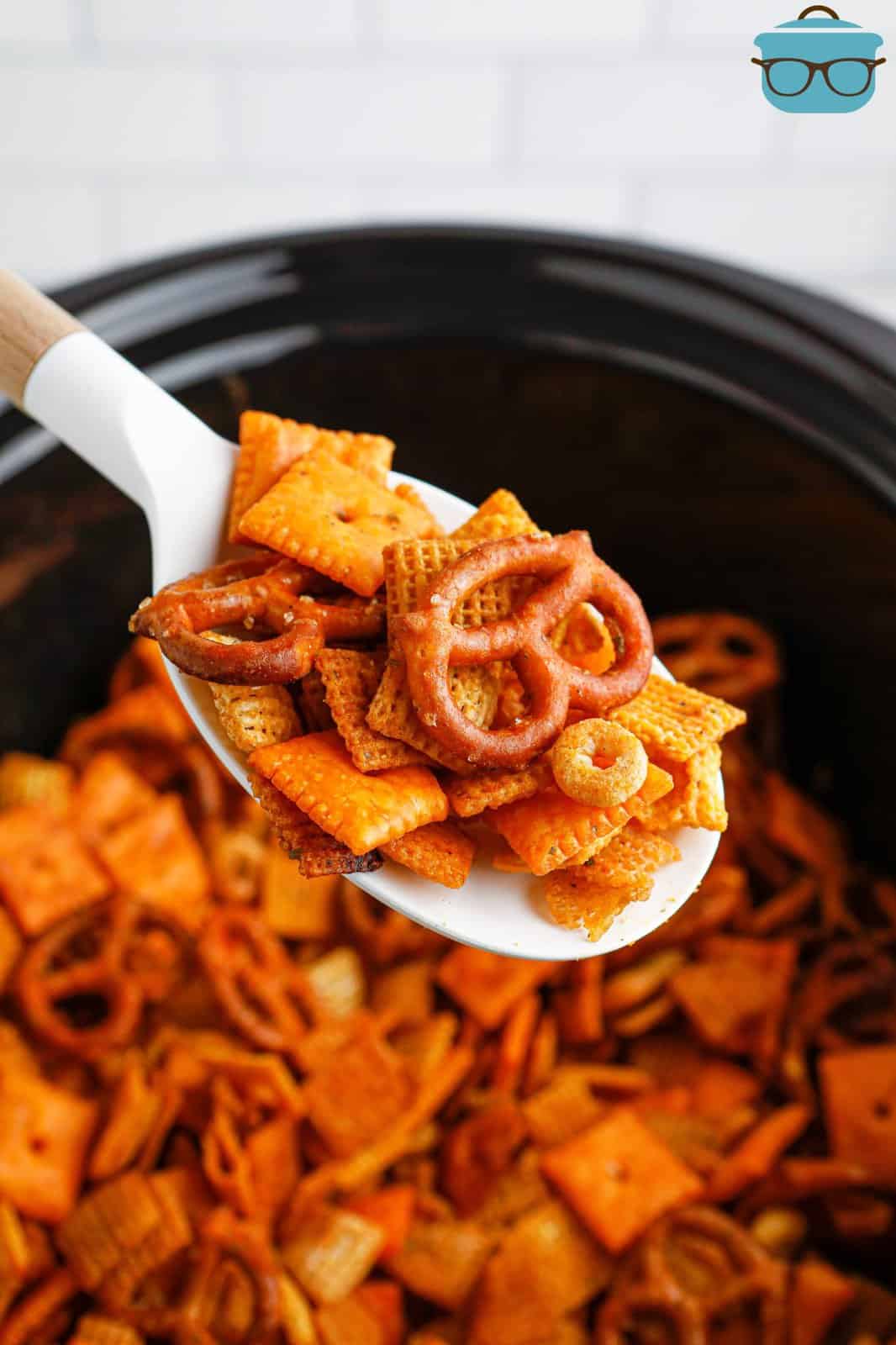 Crock Pot Buffalo Ranch Chex Mix - The Country Cook