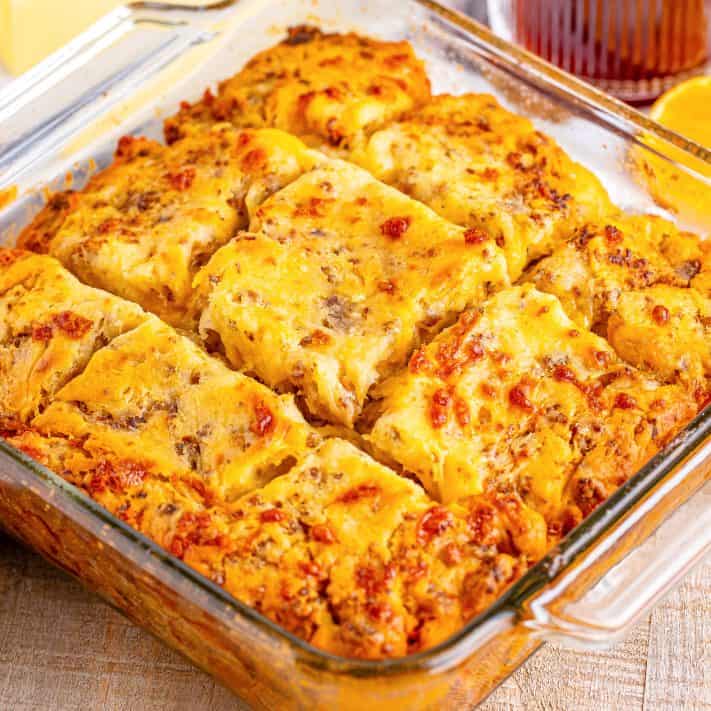 Crock Pot Sausage Gravy Biscuit Casserole - The Country Cook