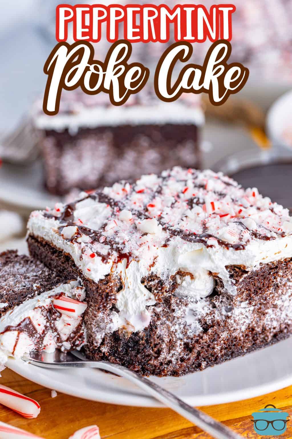 Peppermint Poke Cake - The Country Cook