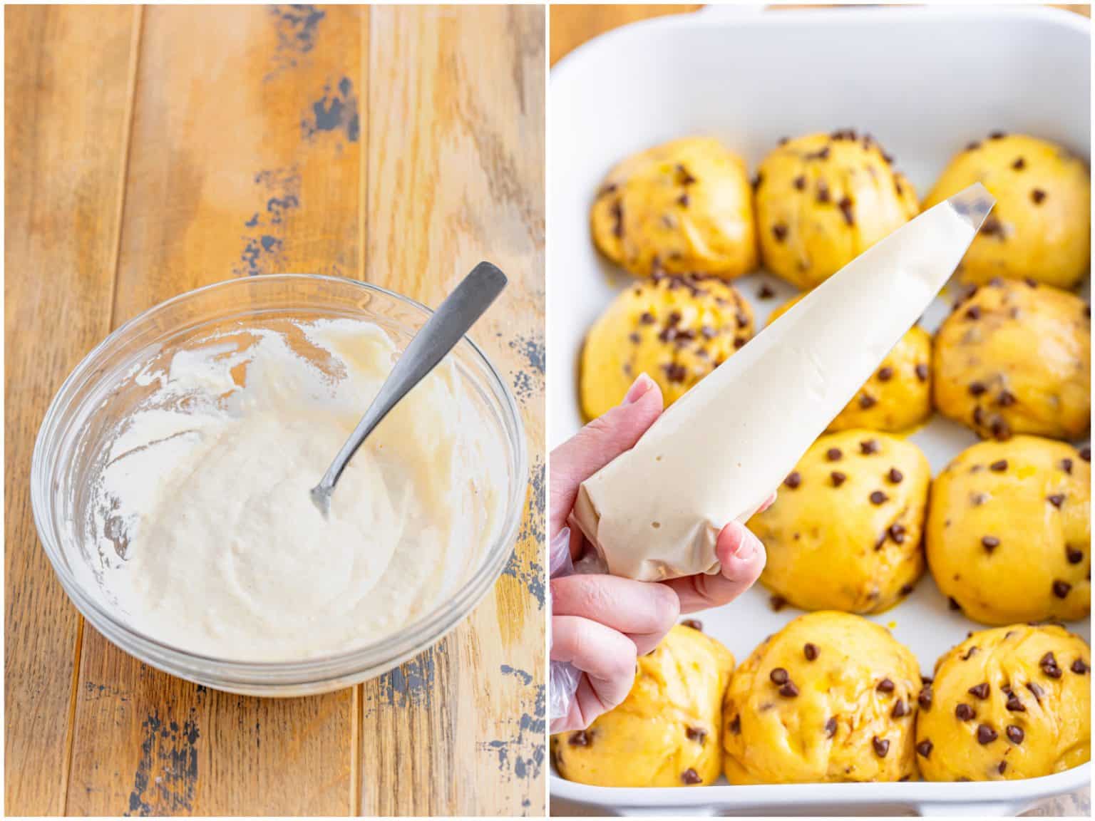 Hot Cross Buns (with chocolate chips) - The Country Cook