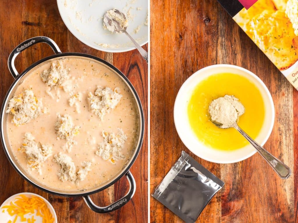 Crack Chicken Soup with Cheddar Bay Biscuit Topping - The Country Cook