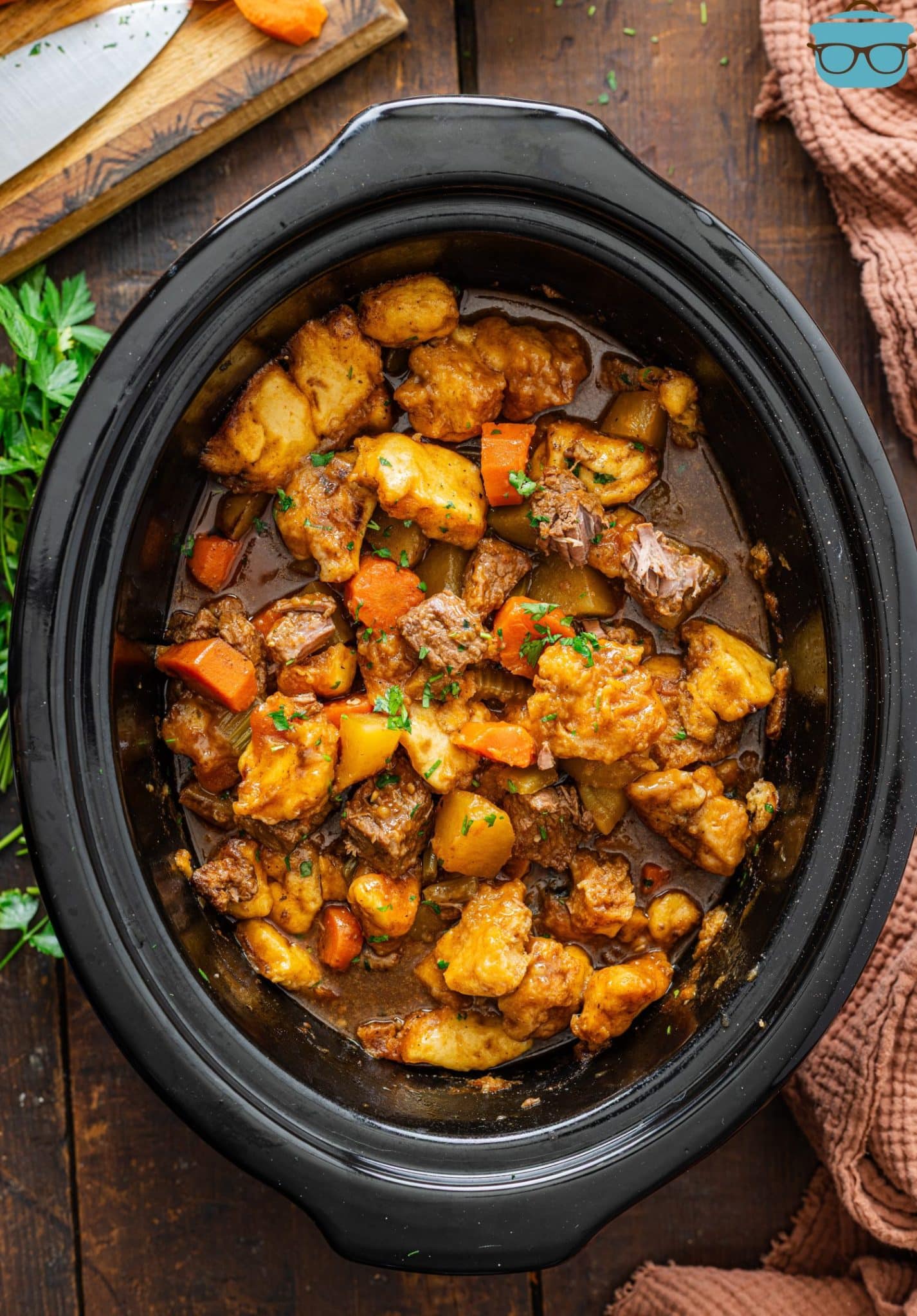 Crock Pot Beef Dumplings - The Country Cook