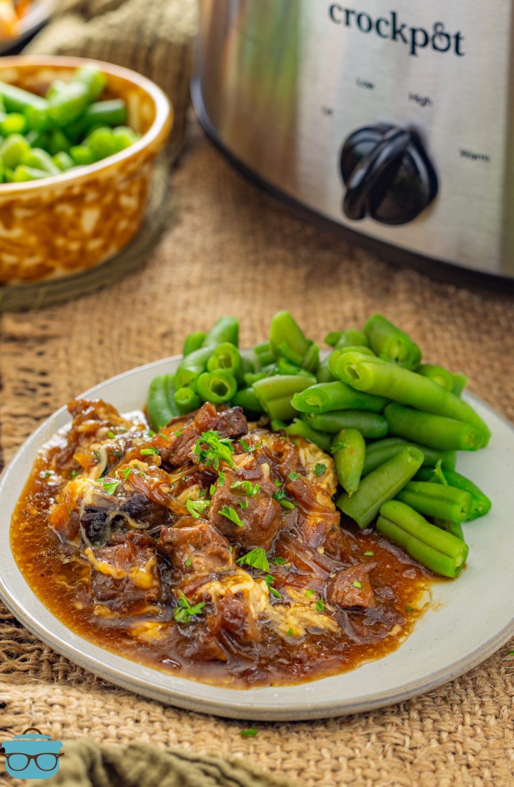 Crock Pot French Onion Beef Tips - The Country Cook