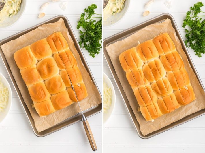 Cheesy Hawaiian Roll Garlic Bread - The Country Cook