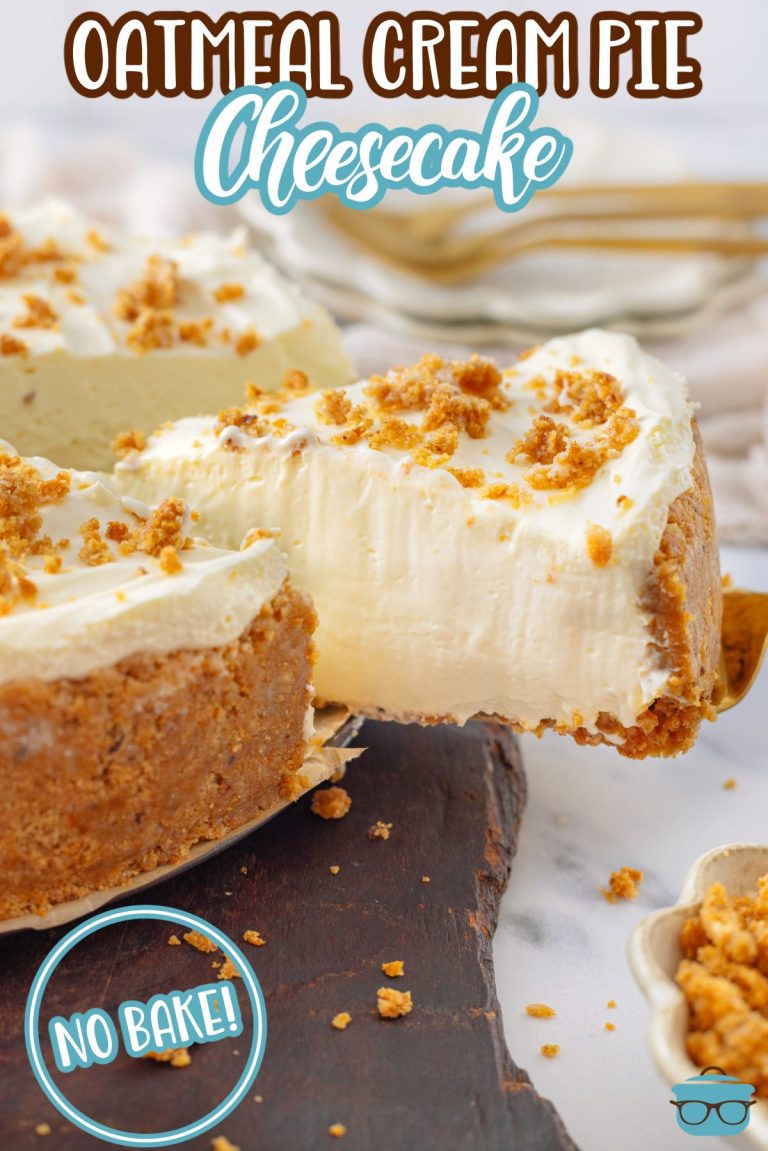 No Bake Oatmeal Creme Pie Cheesecake - The Country Cook