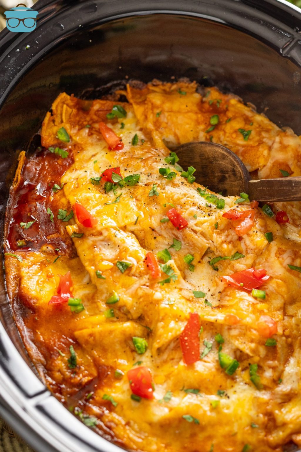 Crock Pot Beef Enchilada Casserole - The Country Cook