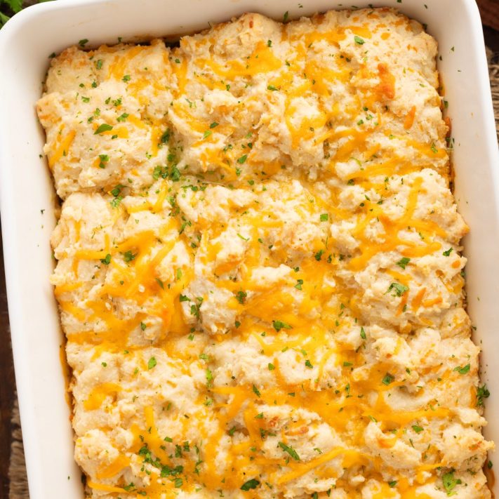 Sloppy Joe Cheddar Bay Biscuit Casserole - The Country Cook
