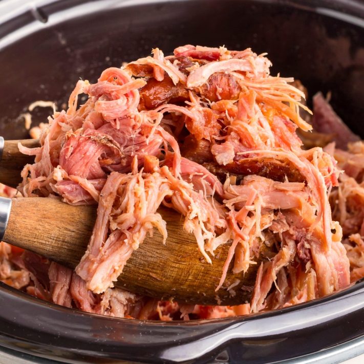 Crock Pot Pulled Ham - The Country Cook
