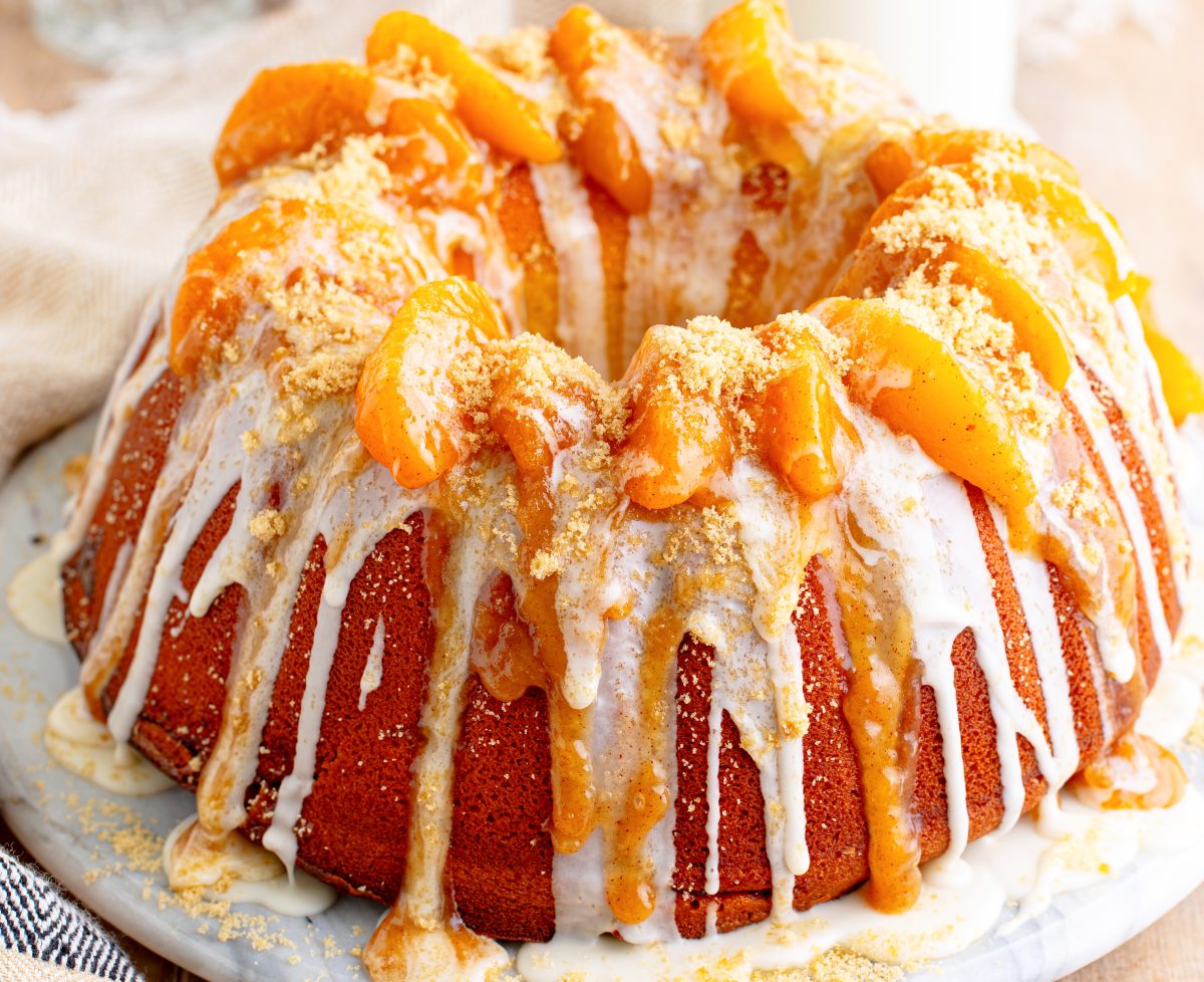 Peach Cobbler Pound Cake - The Country Cook